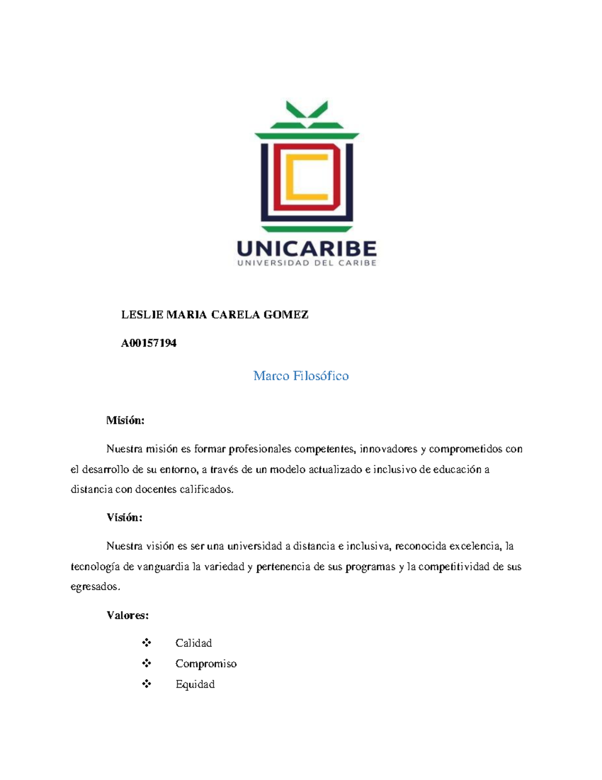 Marco Filosofico - documentos - LESLIE MARIA CARELA GOMEZ A Marco ...