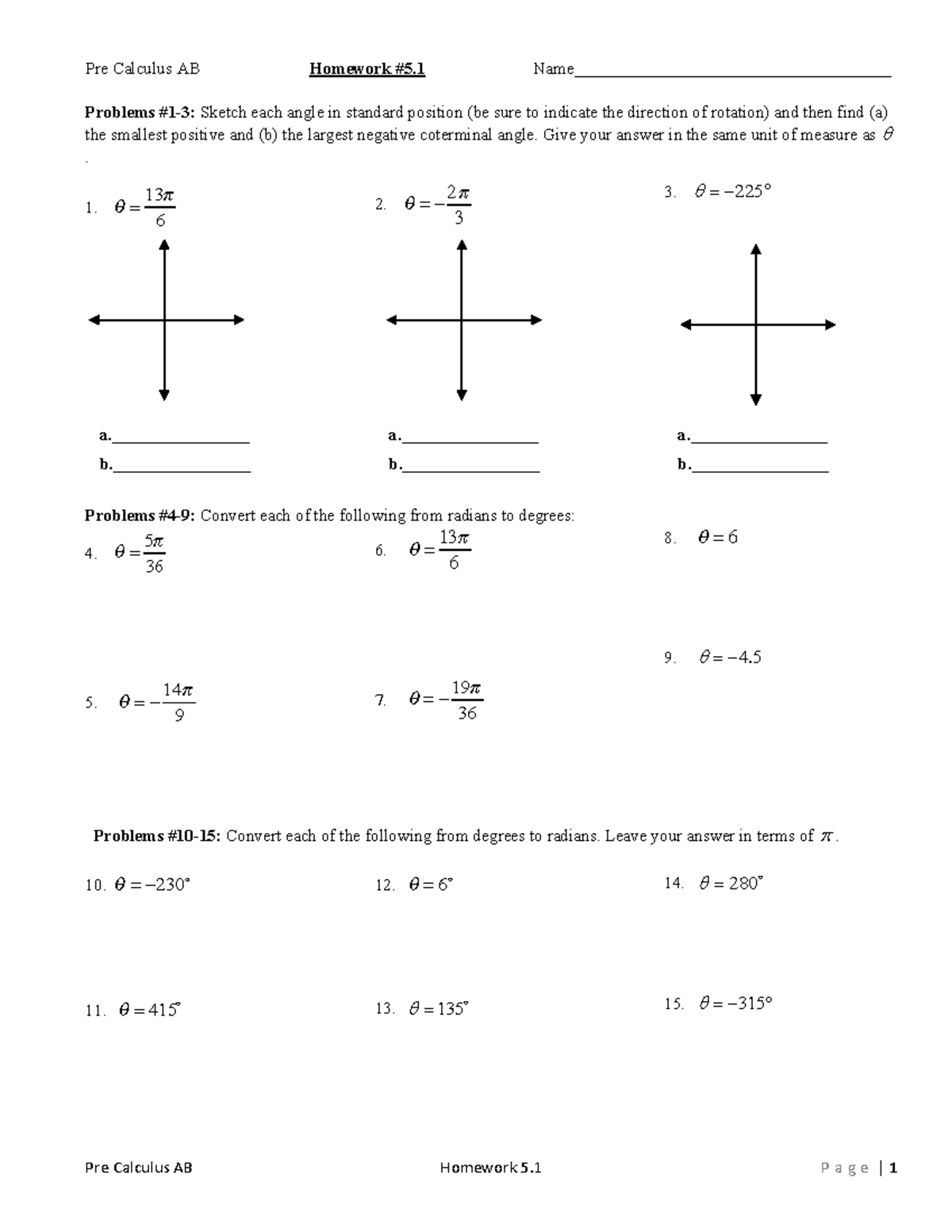 Download 9585985 - good notes - Pre Calculus AB Homework # 5 .1 - Studocu