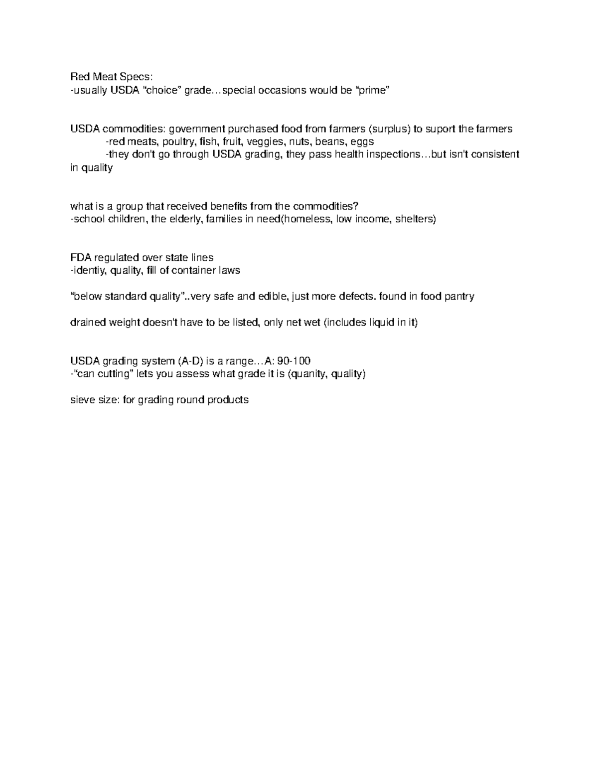 Meat:FDA:USDA notes - Red Meat Specs: USDA occasions would be USDA ...