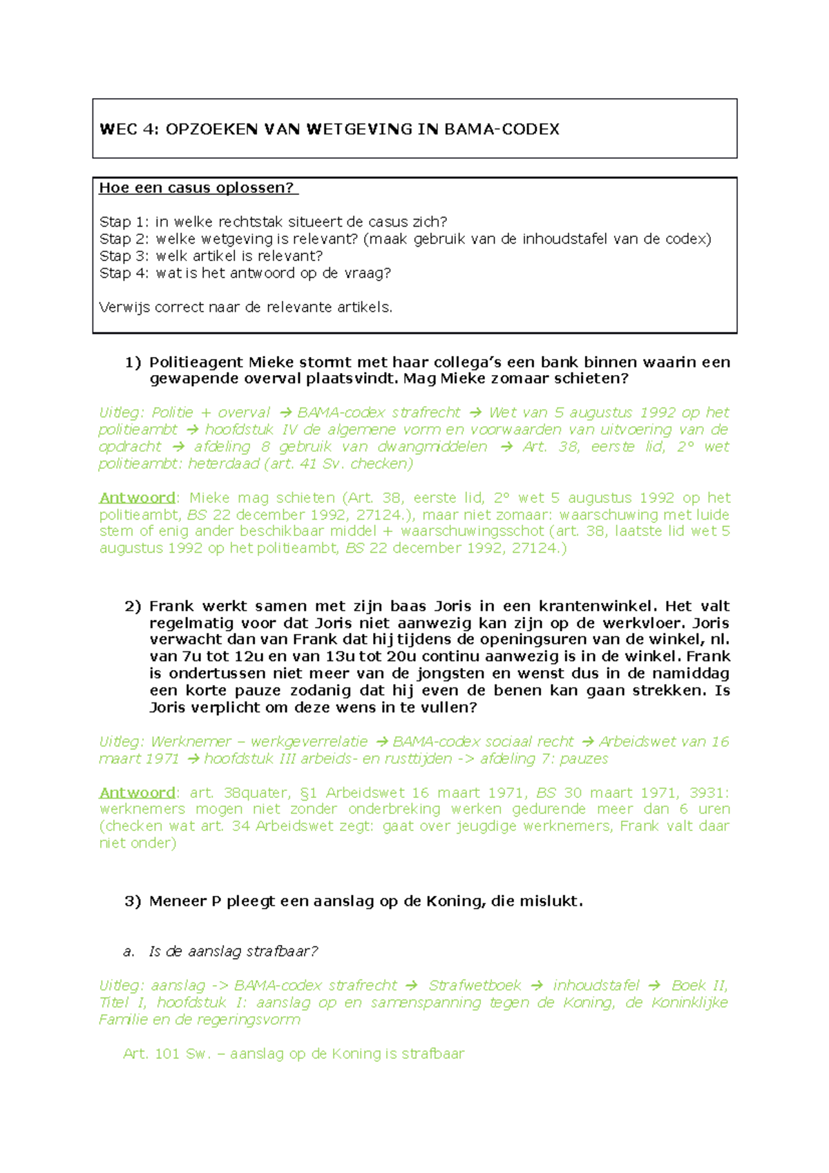 RMI WEC4 Oefeningen BAMA-codex Antwoorden - WEC 4: OPZOEKEN VAN ...