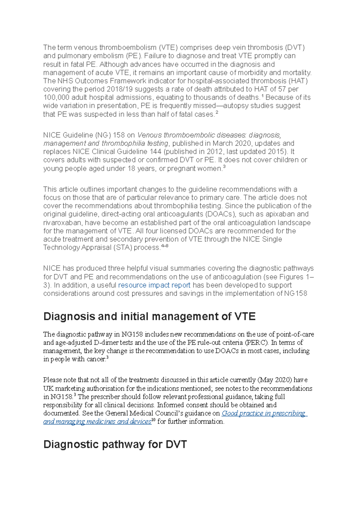 VTE talk - VTE - The term venous thromboembolism (VTE) comprises deep vein thrombosis (DVT) and ...