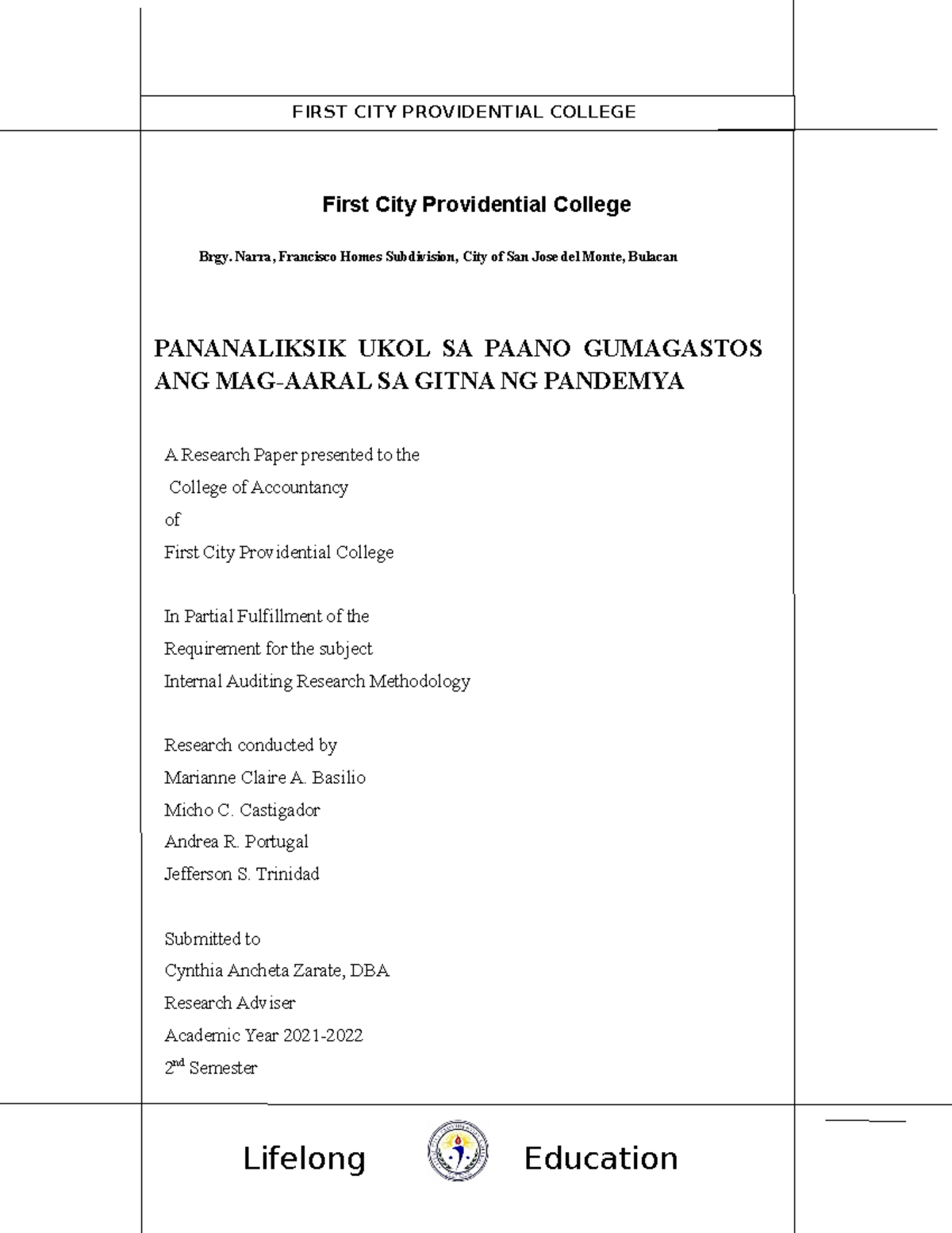 Fildis - ESSAY FORM ASSESSMENT FORM, about filipino sa ibat ibang ...