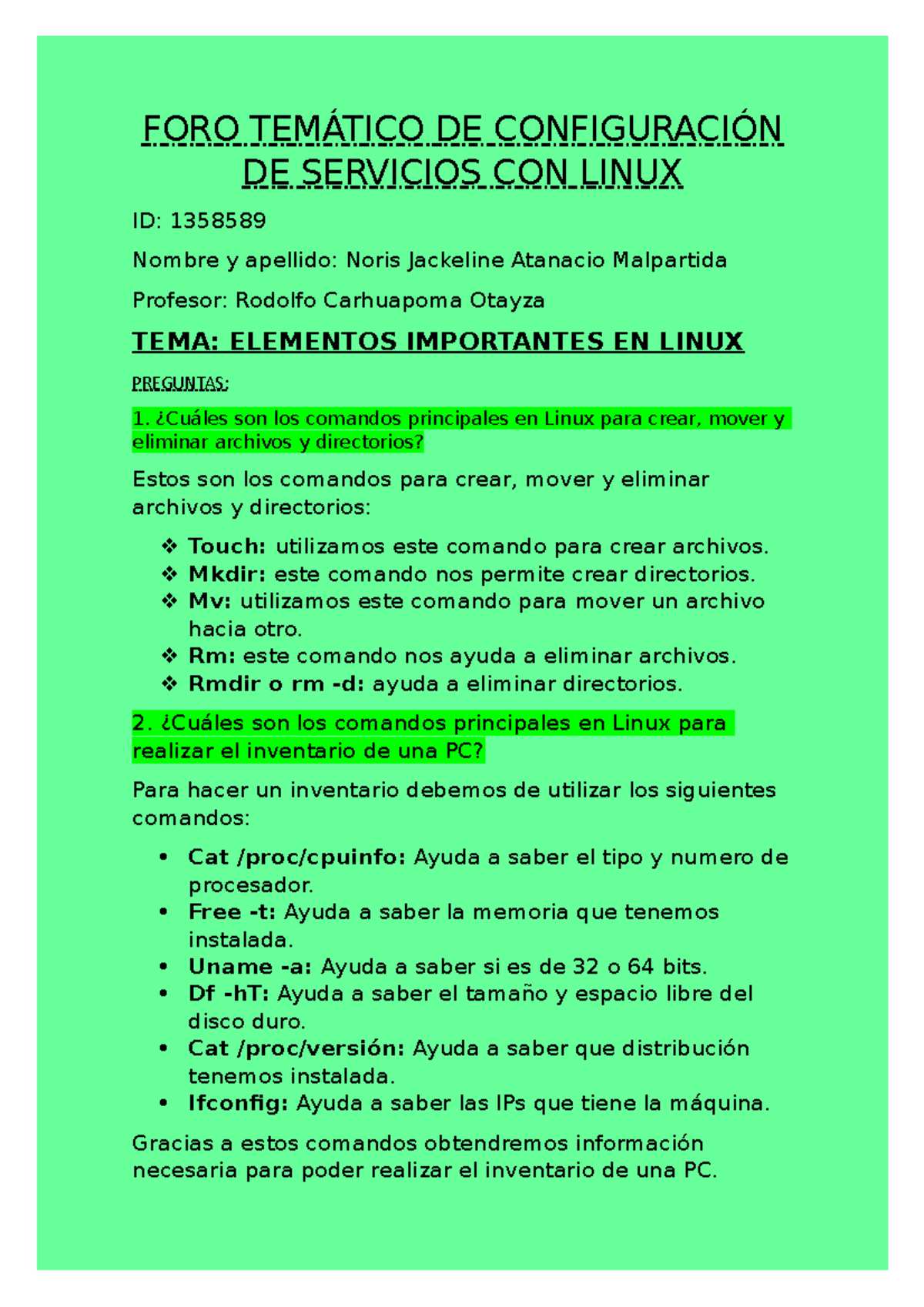FORO Temático DE Configuración DE Servicios CON Linux - FORO TEMÁTICO ...