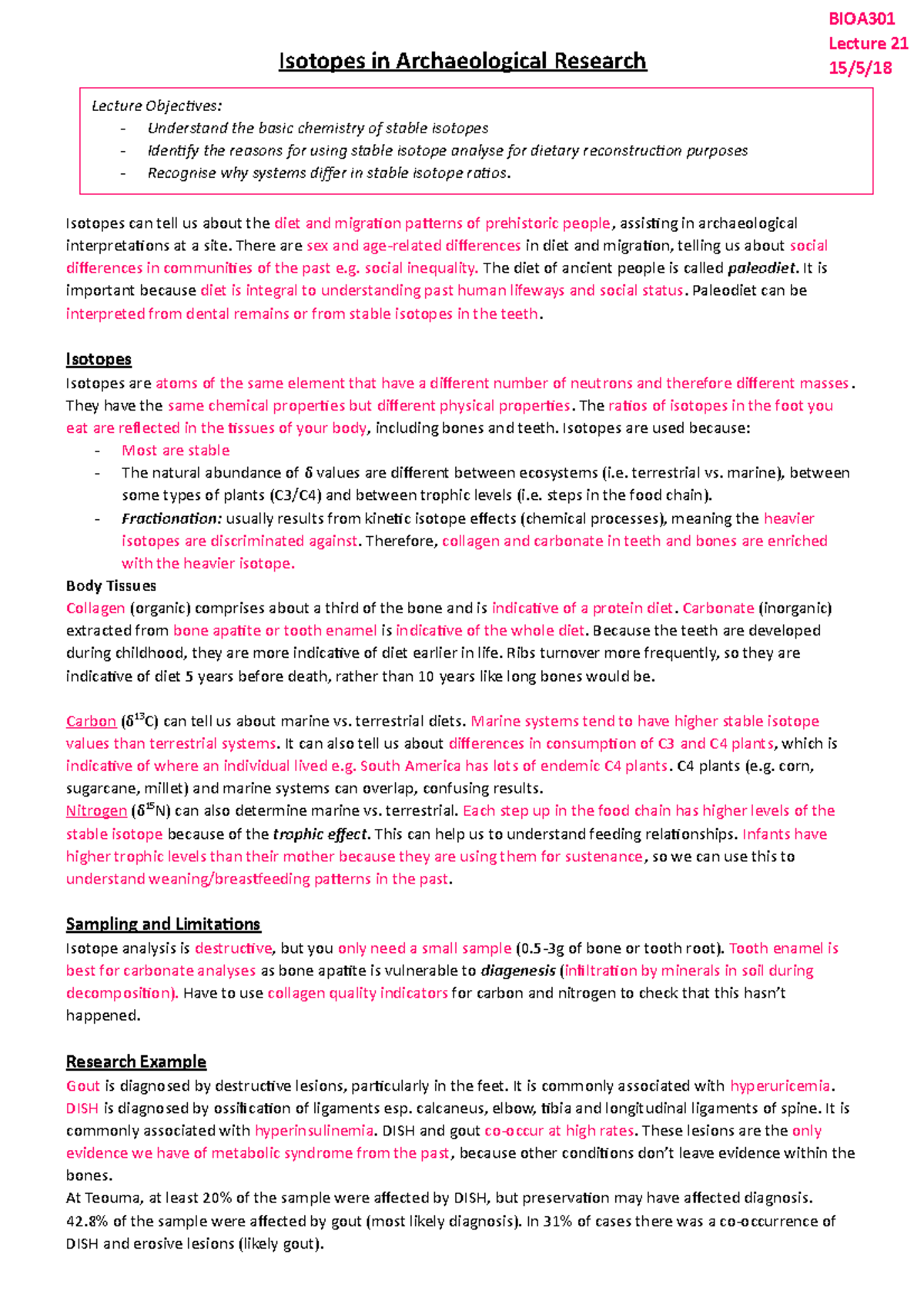 Lecture 21 - Isotopes in Archaeological Research - Isotopes in ...