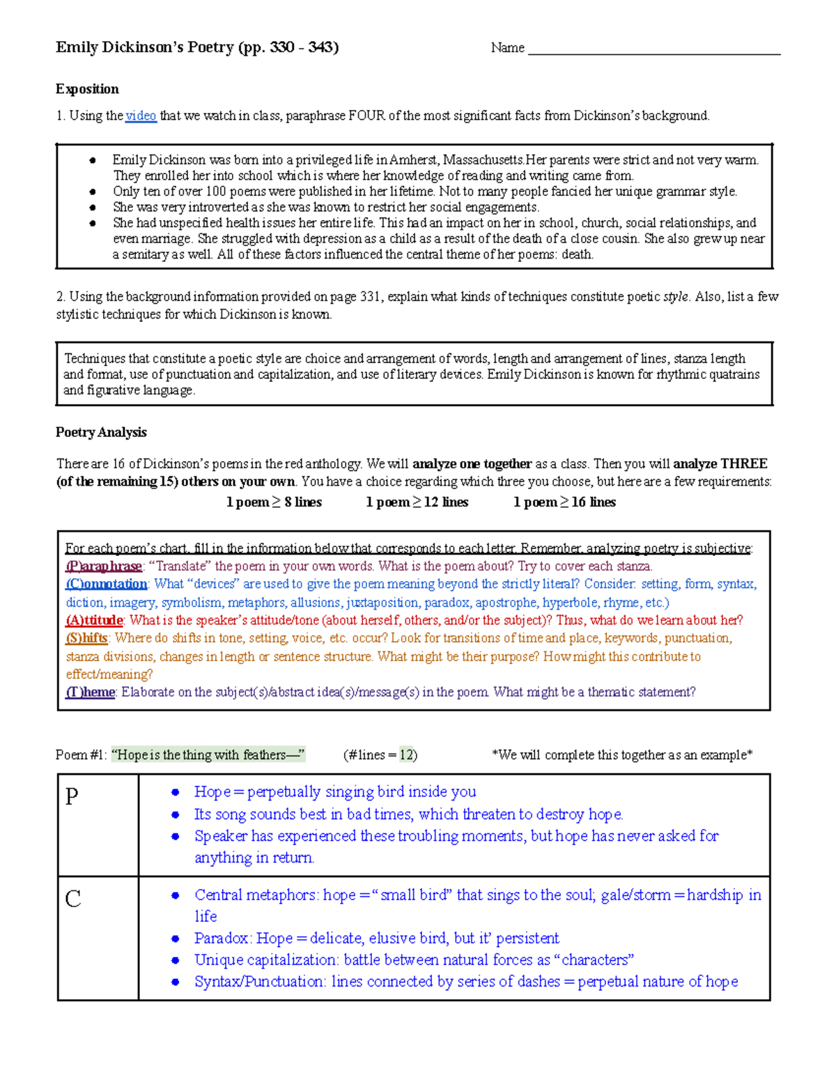 Copy of Dickinson - Poetry -s - Emily Dickinson’s Poetry (pp. 330 - 343 ...