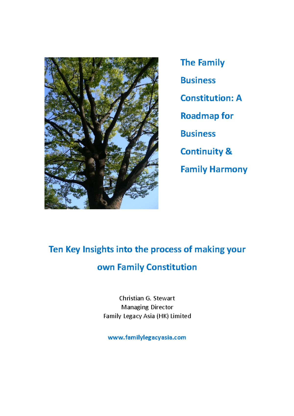 Family Constitution notes - The Family Business Constitution: A Roadmap ...