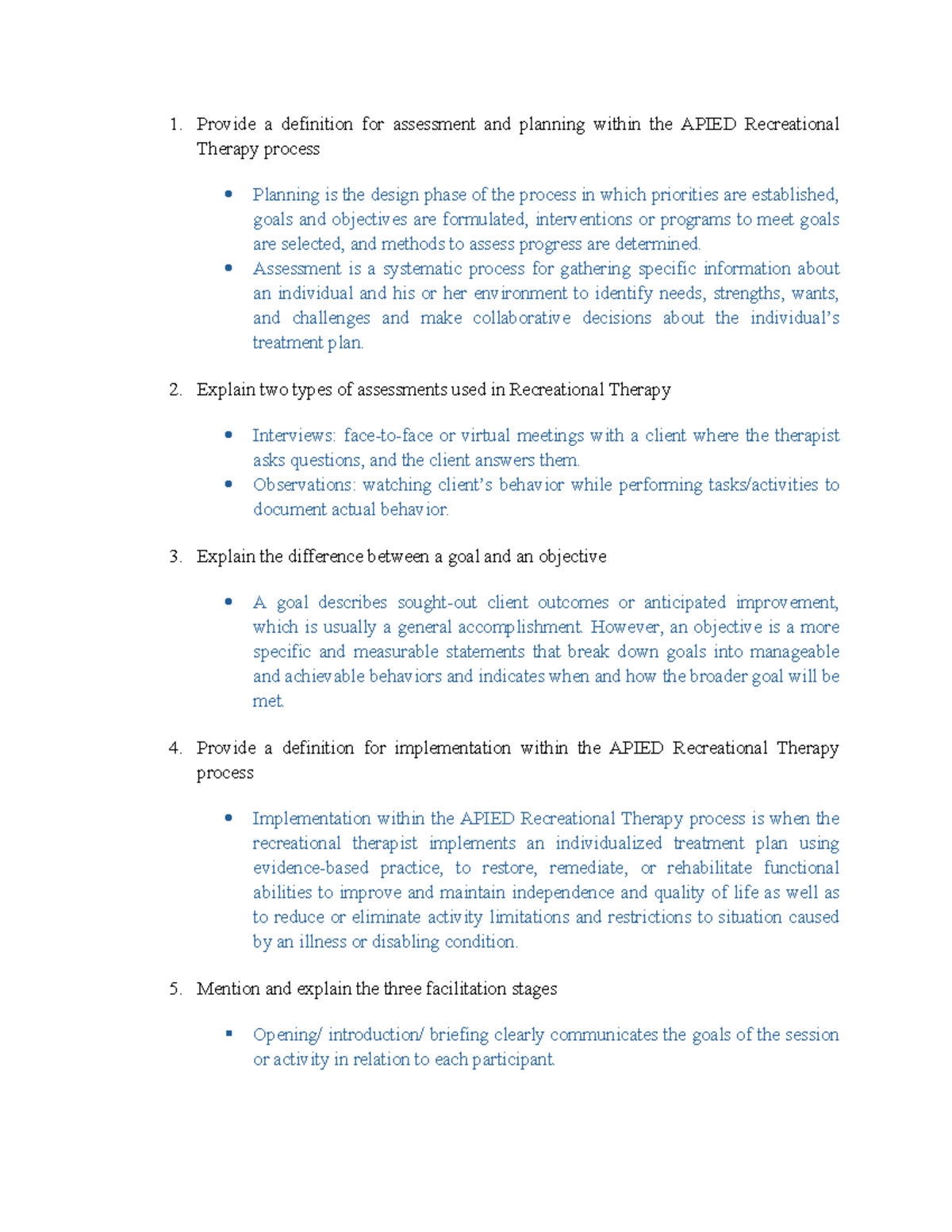 Learning #6 - N/A - Provide a definition for assessment and planning ...