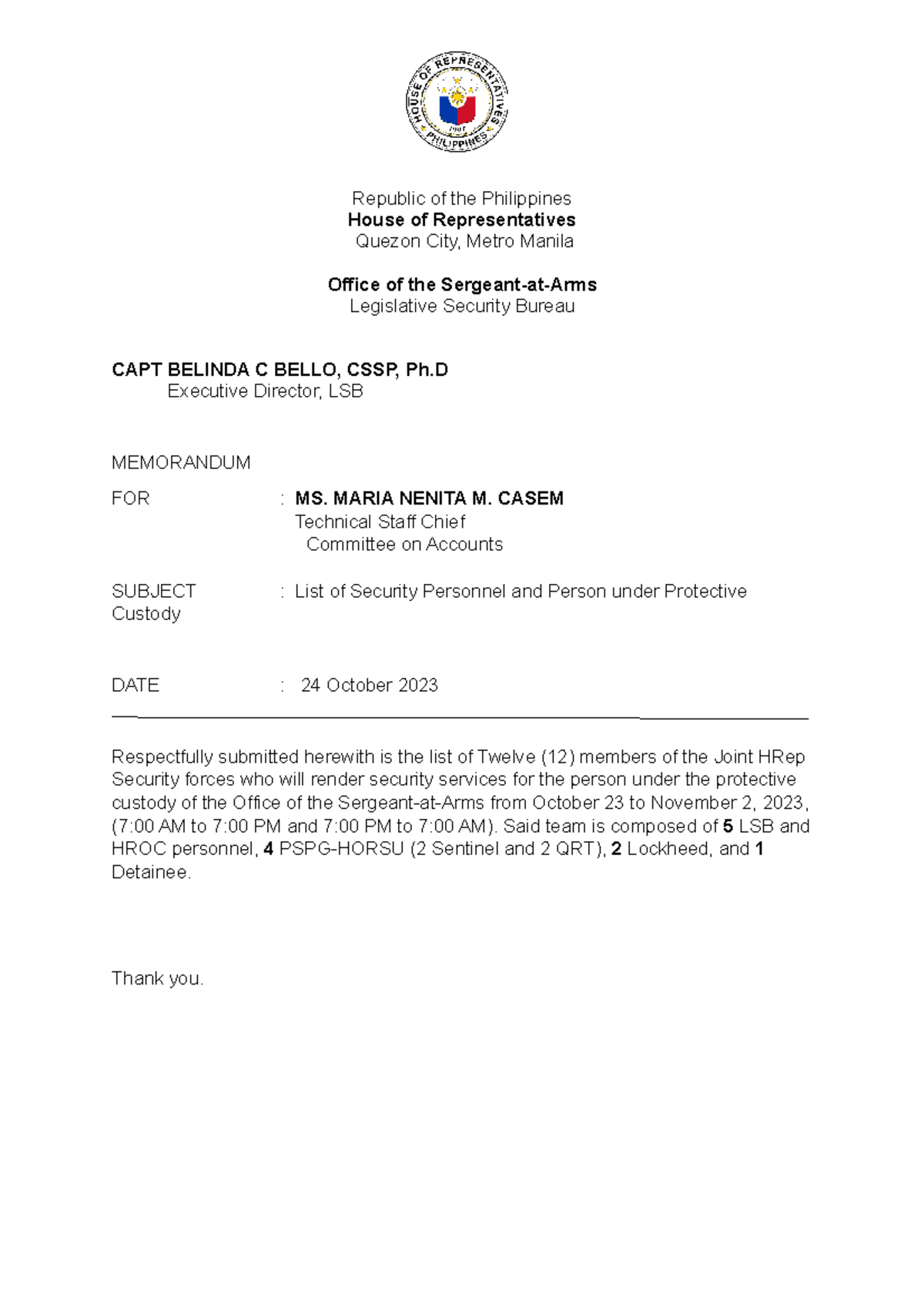 Food Provision - Republic of the Philippines House of Representatives ...