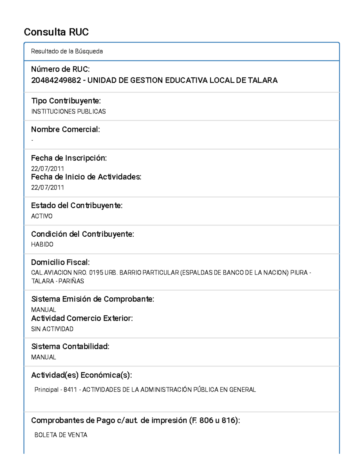 Sunat - Consulta RUC - Senati - Consulta RUC Resultado de la Búsqueda ...
