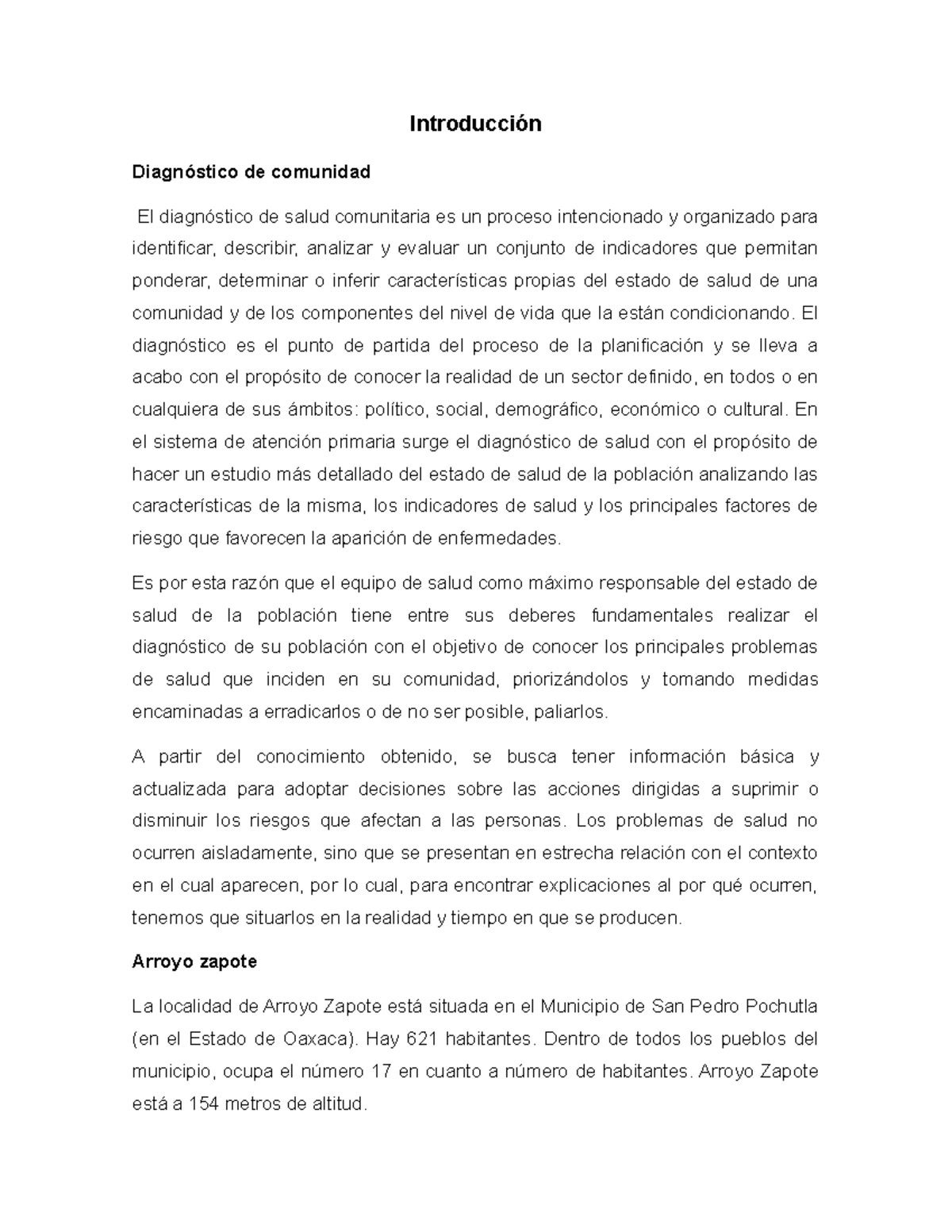 Introducción - Informe de diagnóstico de comunidad, en la comunidad de ...