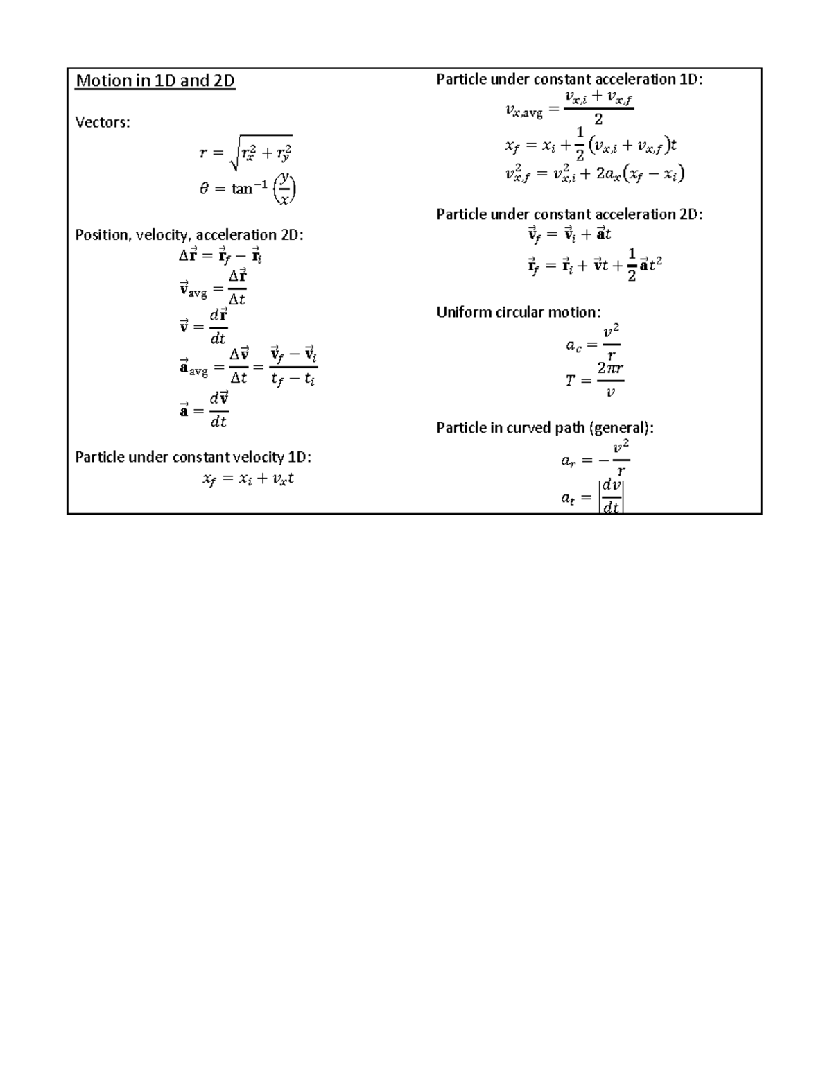 Quiz 2019, questions and answers - PHY1124 - Motion in 1D and 2D ...