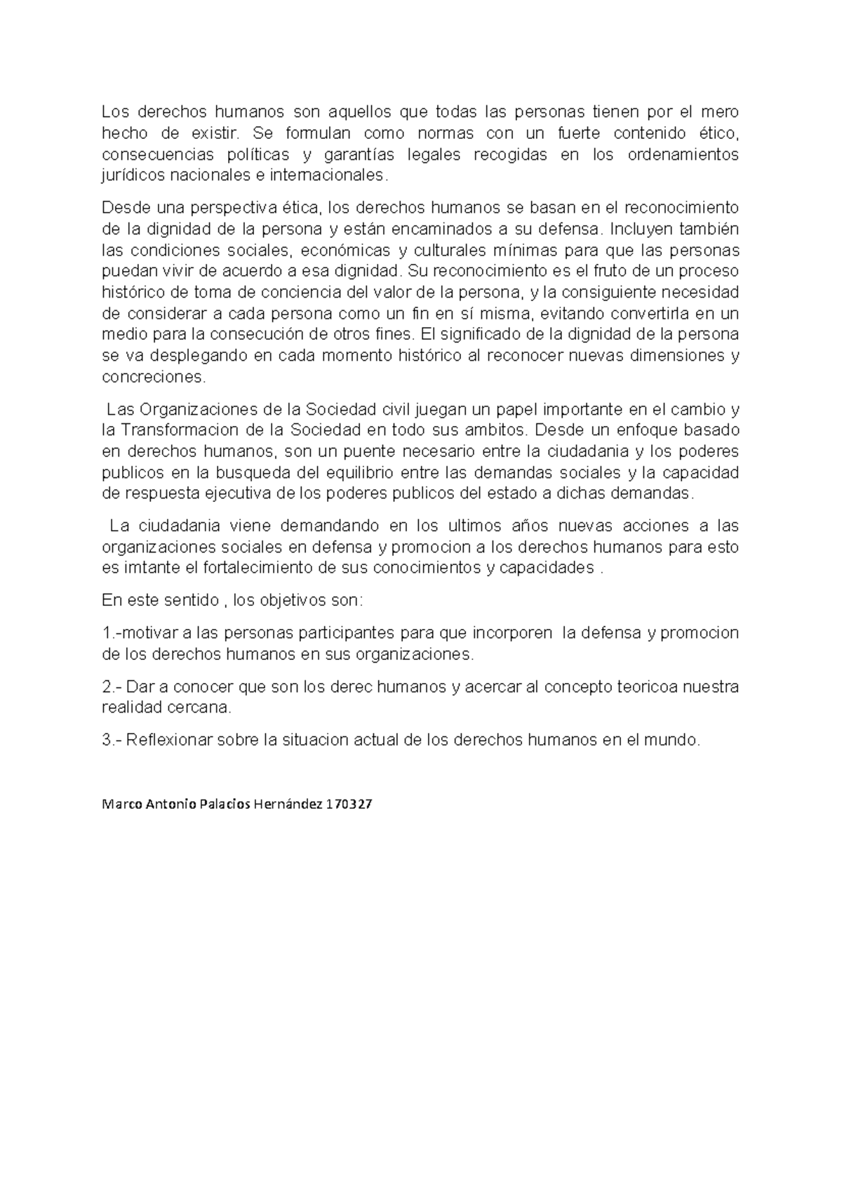 Etica - Material de repaso - Los derechos humanos son aquellos que ...