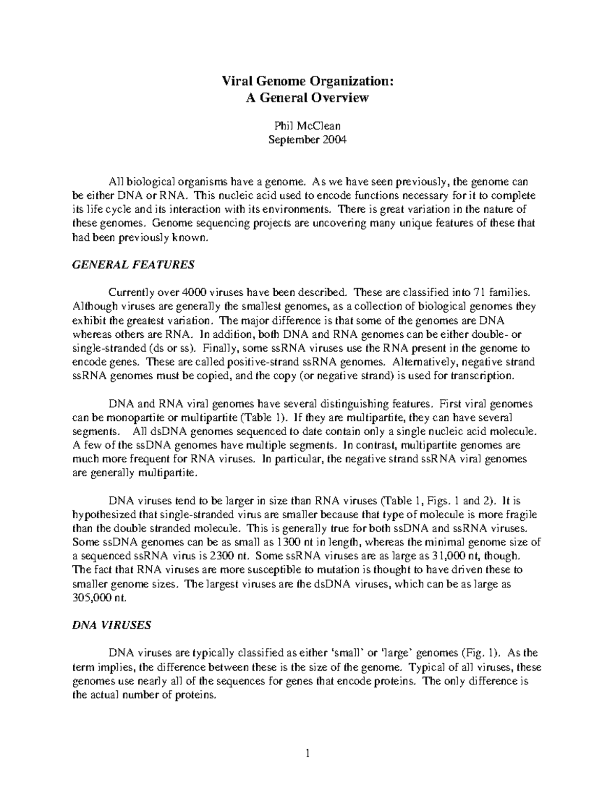 Viral genome structures lecture and overheads - Viral Genome Organization: A General Overview ...