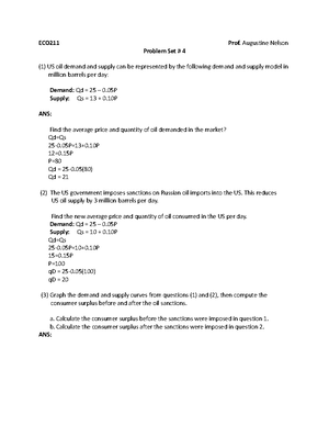 ECO211 Prob. Set # 3 - problem set - ECO 211 Professor: A. Nelson ...