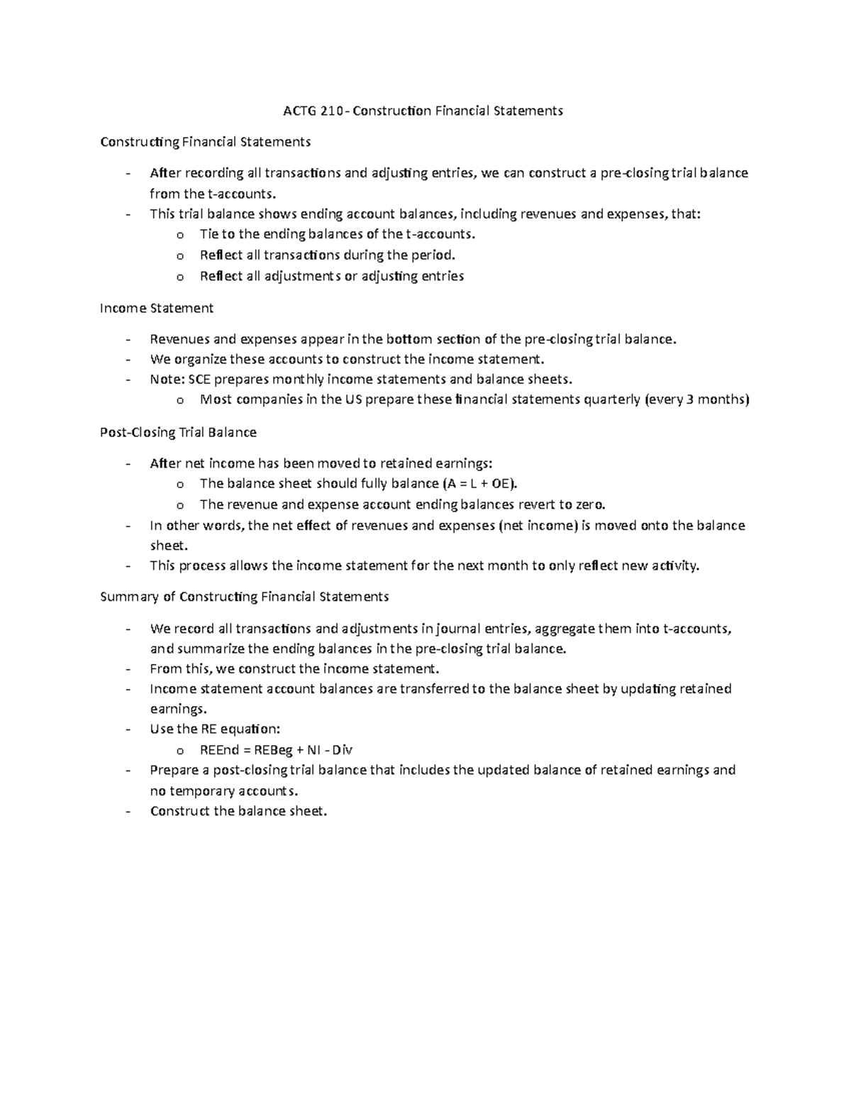 ACTG 210-Construction Financial Statements - ACTG 210- Construction ...