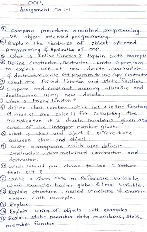 Lab Manual OOP - Assignment No: 1 Title: Arithmetic operations on complex numbers using operator ...