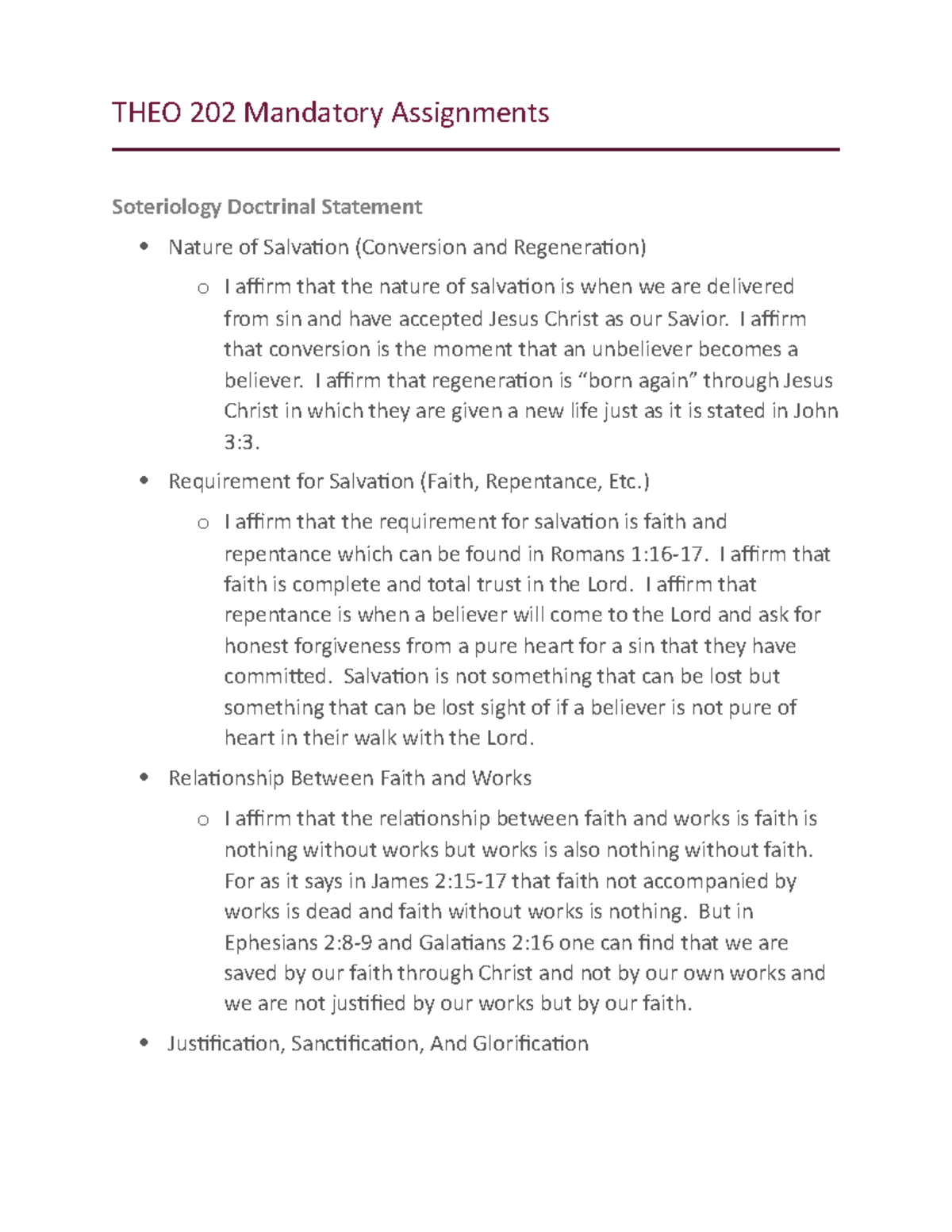 THEO 202 Mandatory Assignments - THEO 202 Mandatory Assignments ...