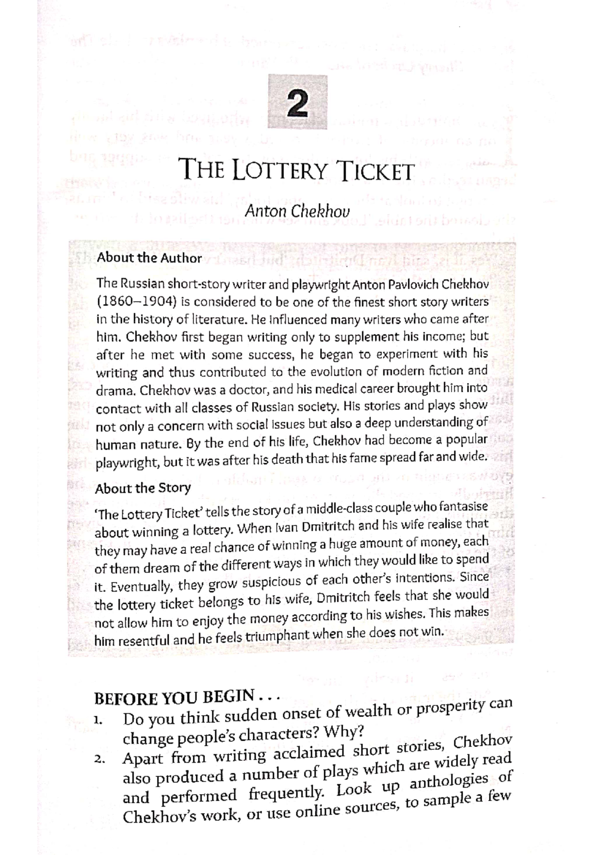 Doc Scanner 14 Apr 2023 08-37 - 2 THE LOTTERY TICKET Anton Chekhov ...