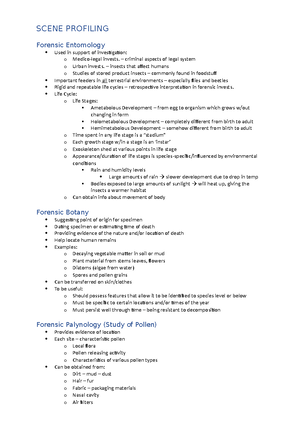 W3 documenting a crime scene notes - Fundamentals of forensic science ...