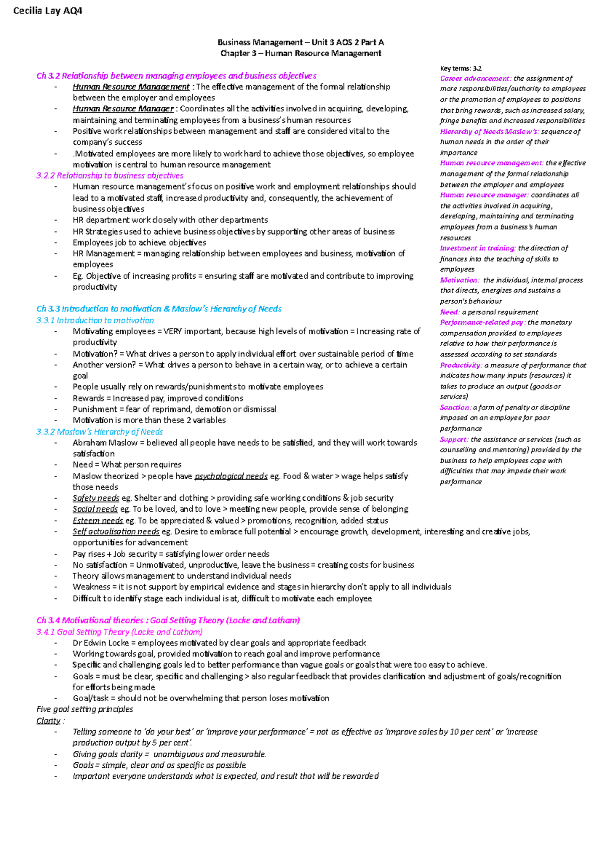 BUS - UNIT 3 AOS 2 PART A - notes for business unit 3 aos 2 - Business ...
