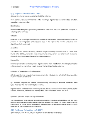 Four processes used to handle Digital Evidence - Four processes ...