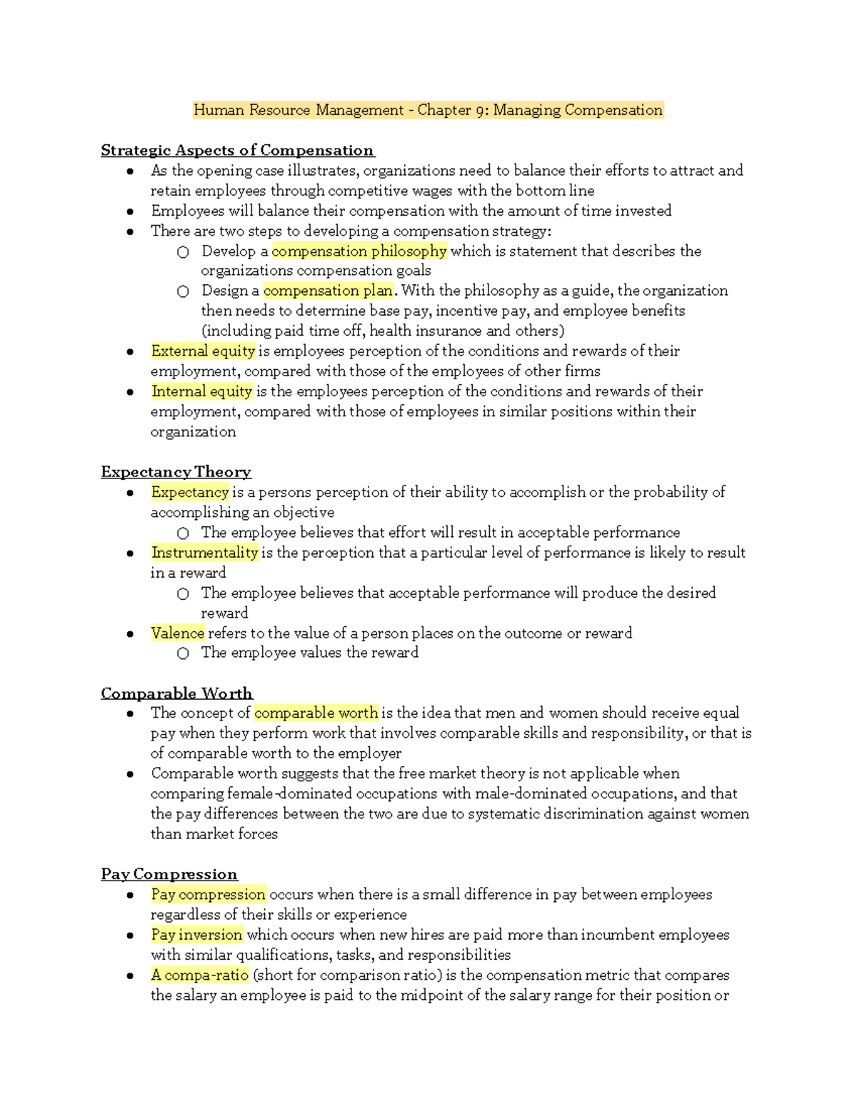 HRM - Chapter 9 - Human Resource Management 3273 - Human Resource ...