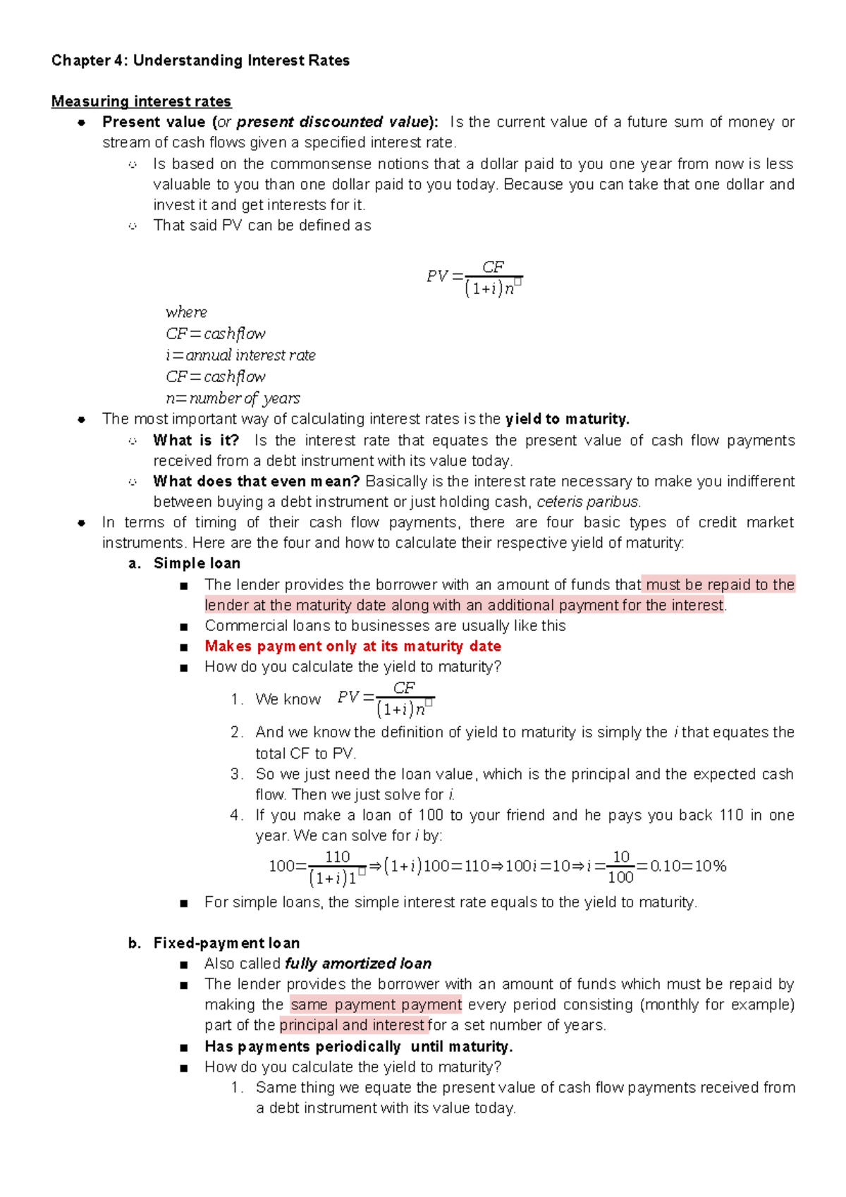 Chapter 4 Understanding Interest Rates - Is based on the commonsense ...