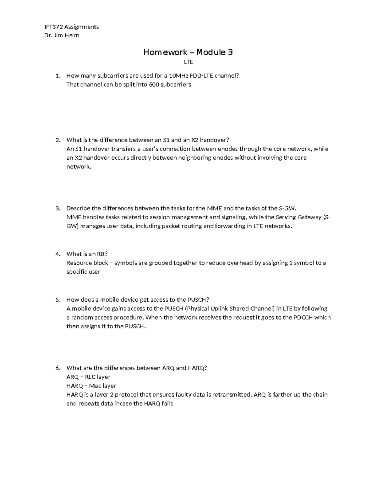 Homework 3 Lte Ift372 Assignments Dr Jim Helm Homework Module 3