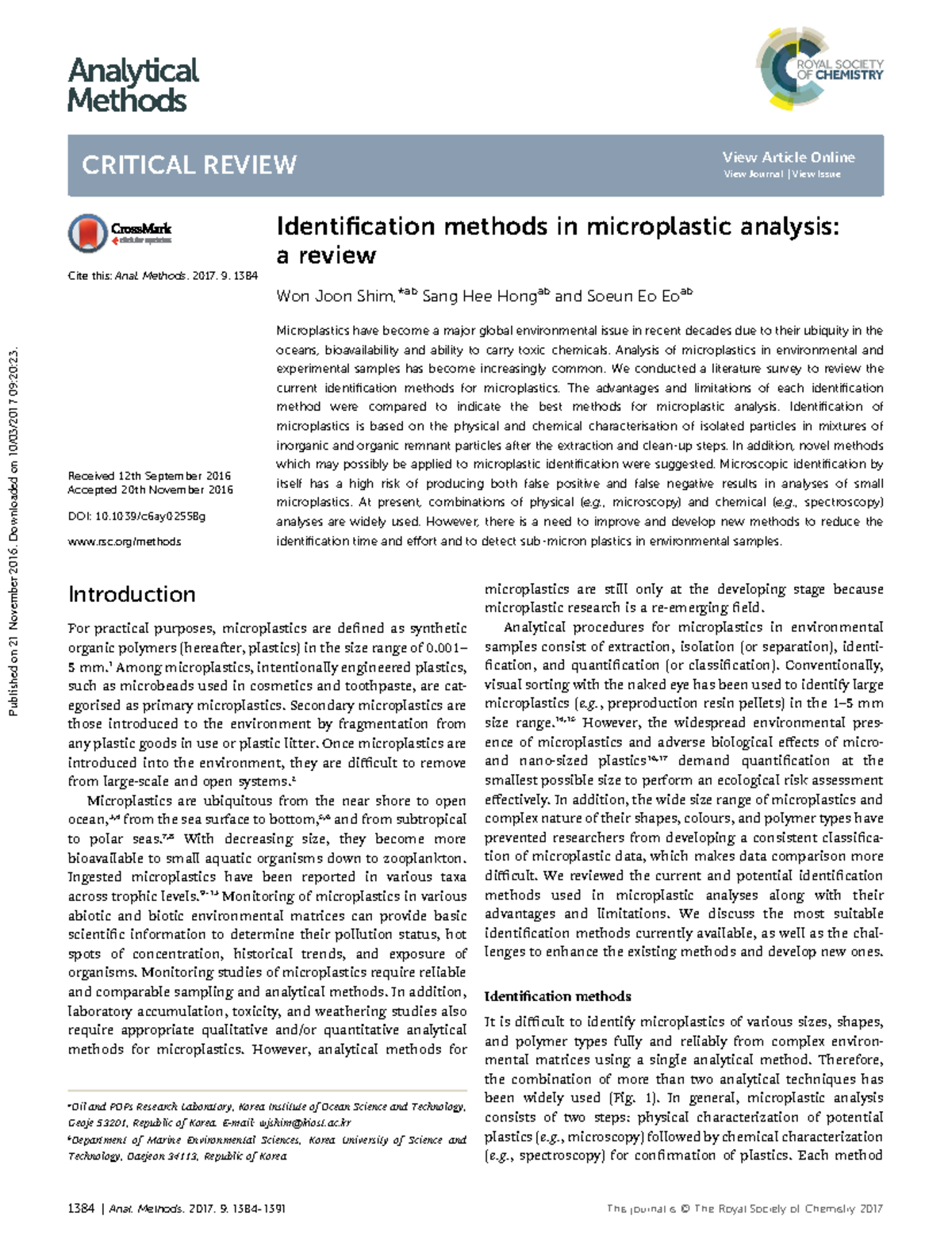 Identificationmethodsin MPanalysis Shimetal 2016 - Identification ...