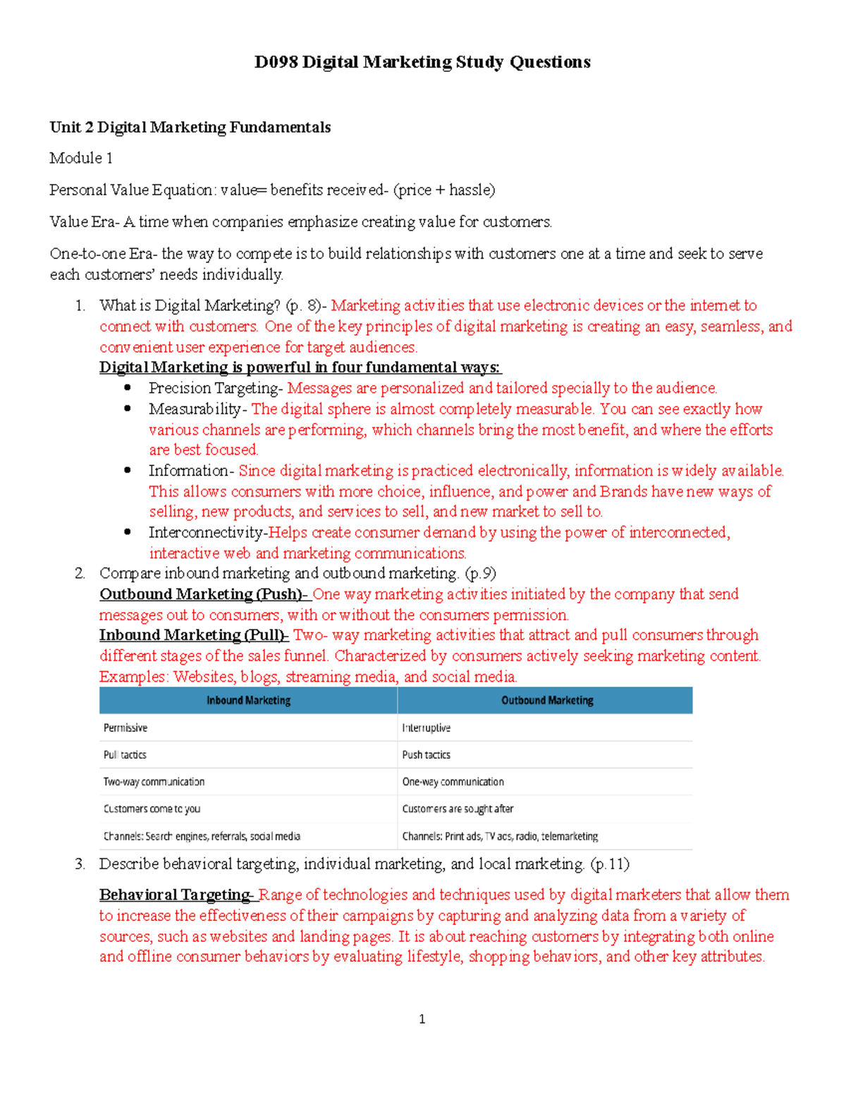 D098 Study Questions (Full Set) - D098 Digital Marketing Study ...