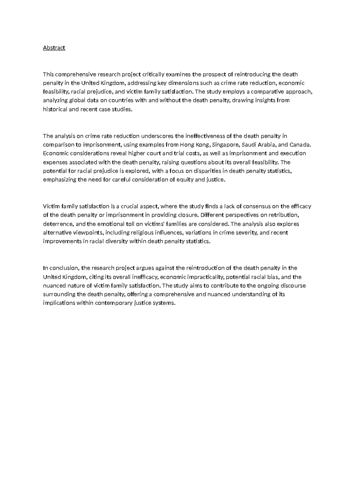 Abstract - abstarct for criminal law question - Abstract This ...