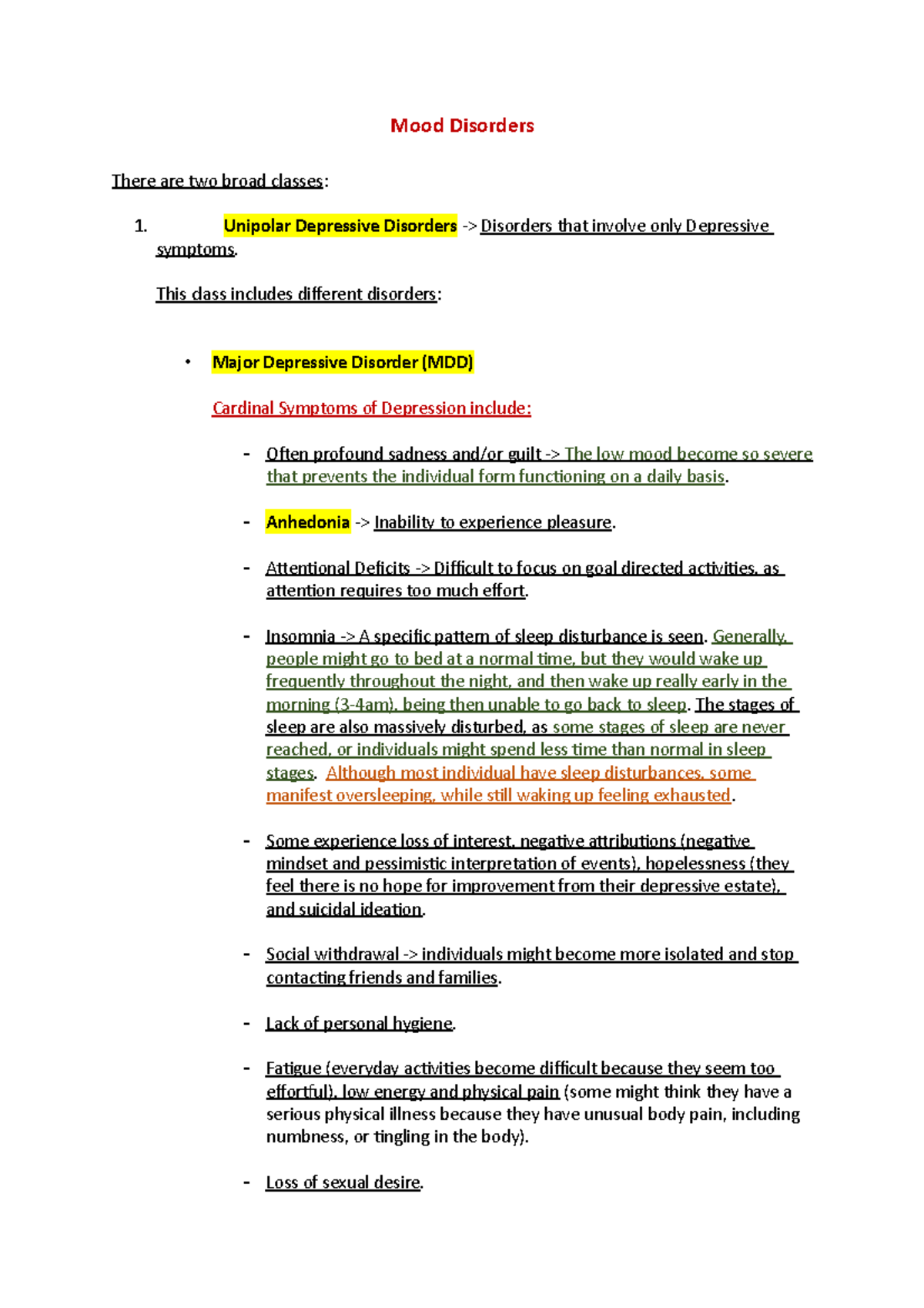 Individual Differences and Abnormal Psychology - Lecture 3 - Mood ...