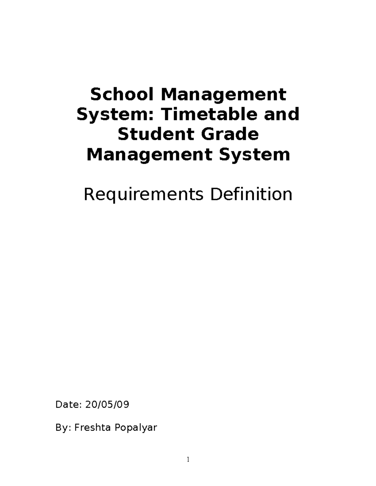 104182903 School Management System Requirement Definition - School ...