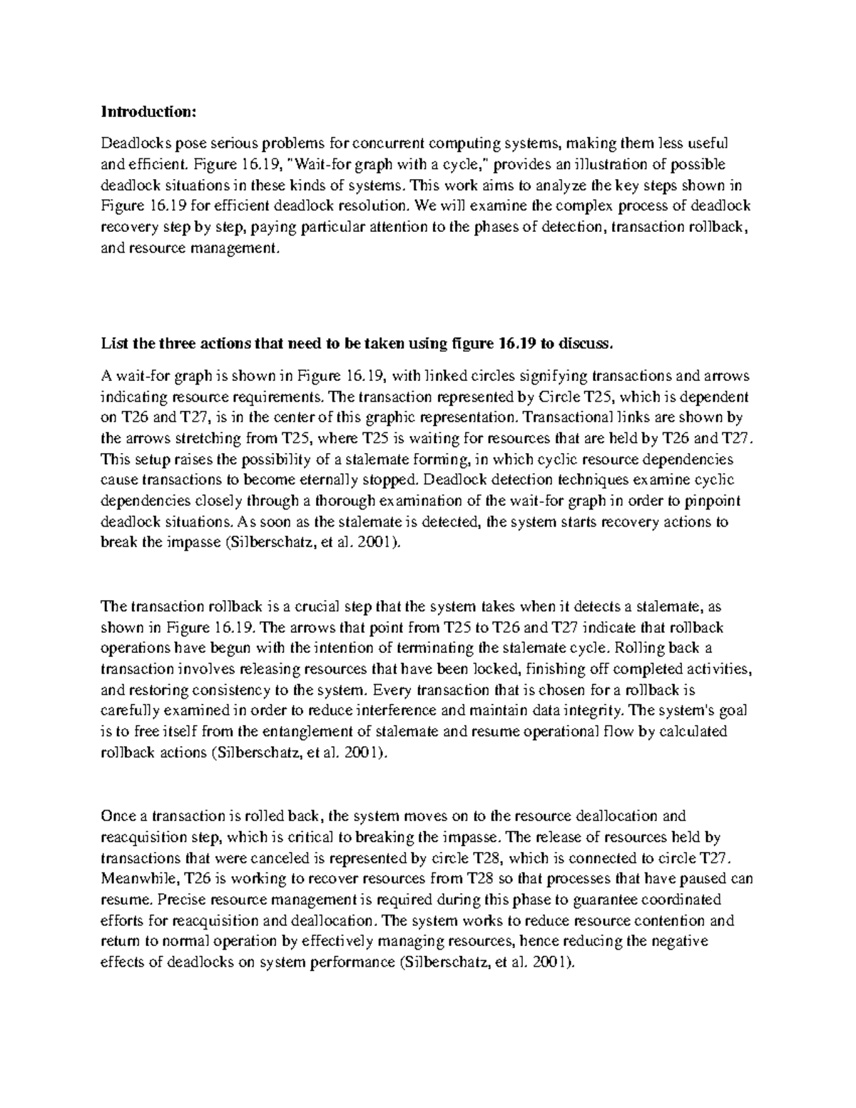 Written Assignment 6 Introduction Deadlocks Pose Serious Problems For Concurrent Computing