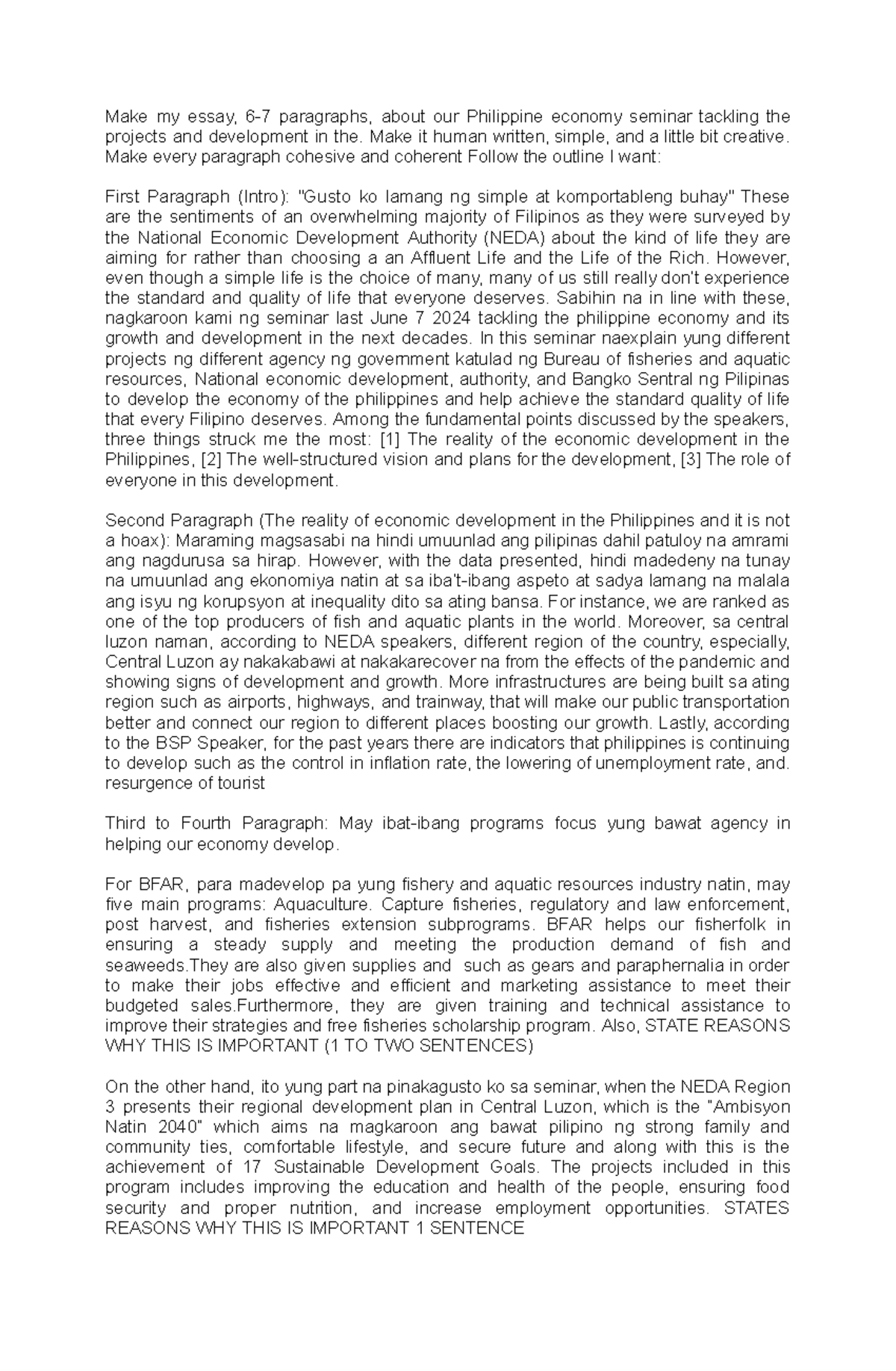 [Economic Development] Reflection Paper - Seminar 1 - Make my essay, 6 ...