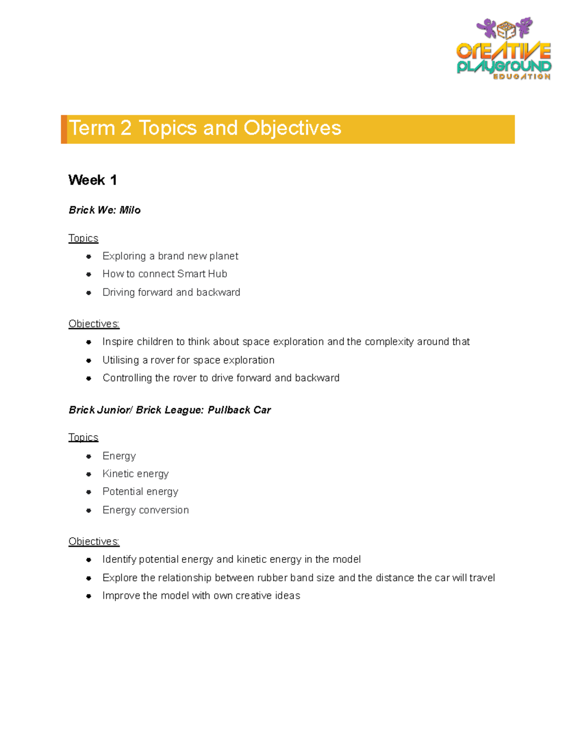 Term 2 Topics and Objectives - Term 2 Topics and Objectives Week 1 ...