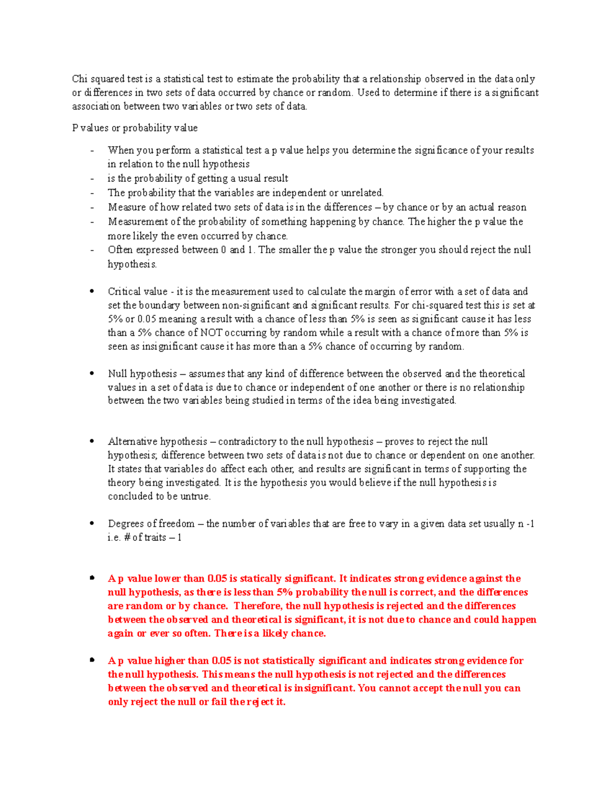 Chi squared Test Notes - Anatomy - Chi squared test is a statistical ...