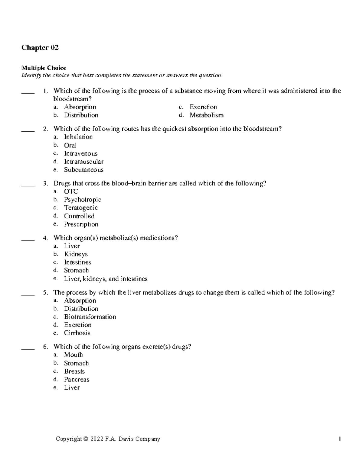 Chp 02 - Notes - Chapter 02 Multiple Choice Identify the choice that ...