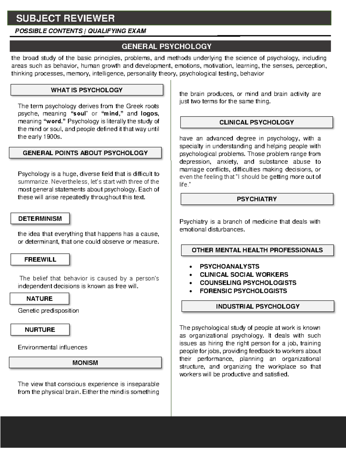 QE- Reviewer Transes - Not applicable - POSSIBLE CONTENTS | QUALIFYING ...
