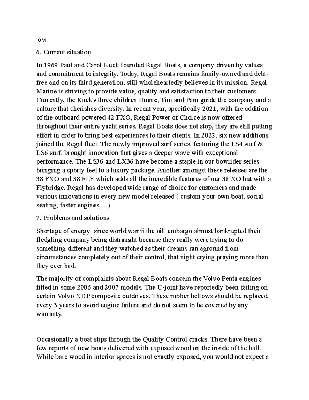 IOM - Chap 2 - IOM Current situation In 1969 Paul and Carol Kuck ...