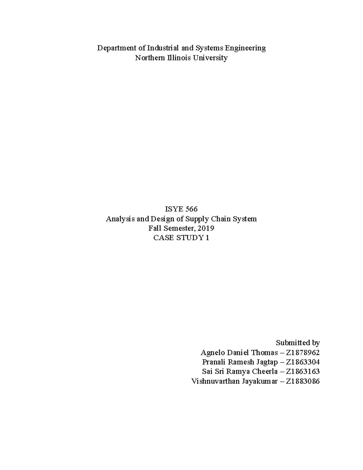 Cheerla-Moon Chem Case study - Department of Industrial and Systems Engineering Northern ...
