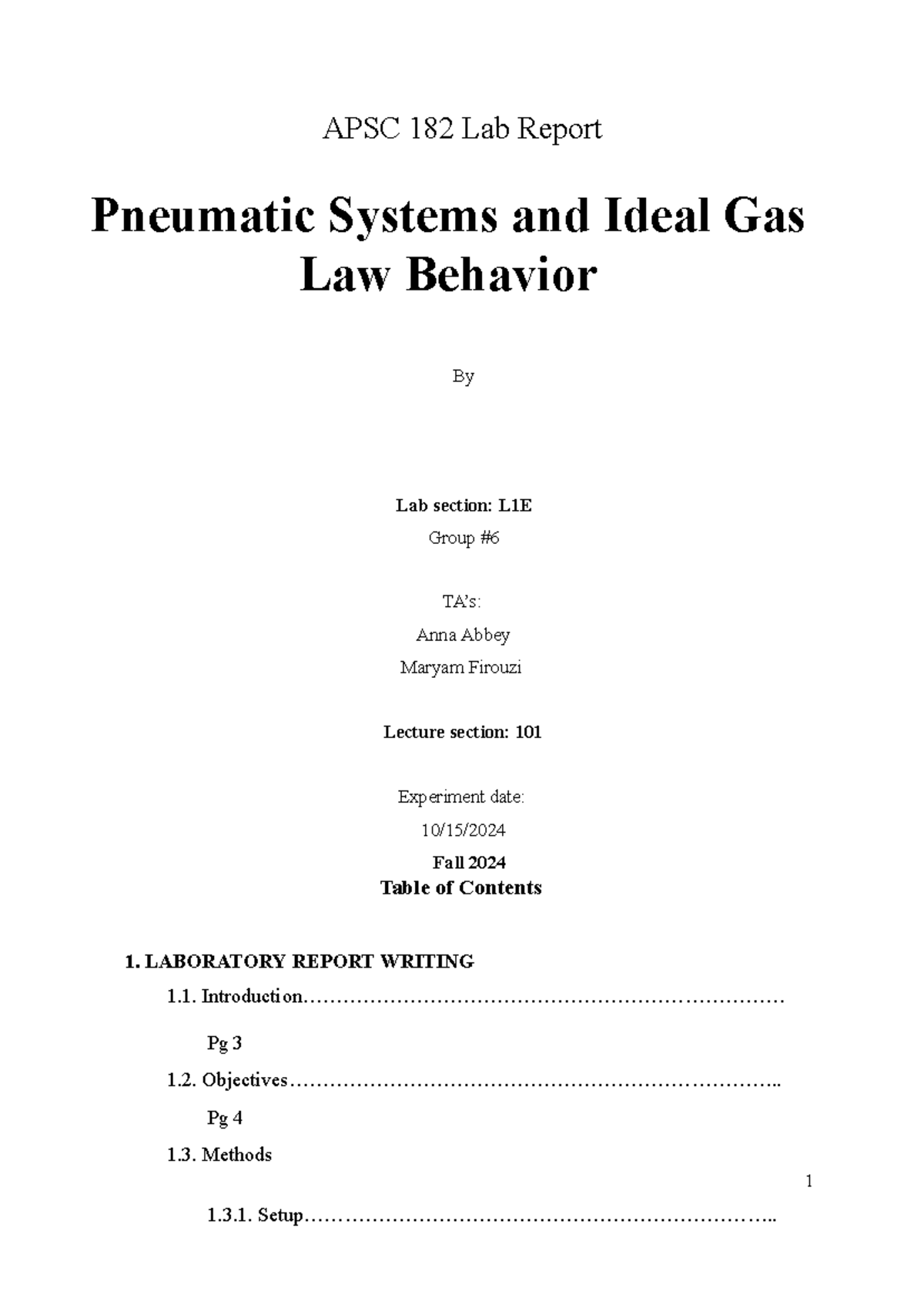 Lab Report 4 Thermal Expansion. - APSC 182 Lab Report Pneumatic Systems ...