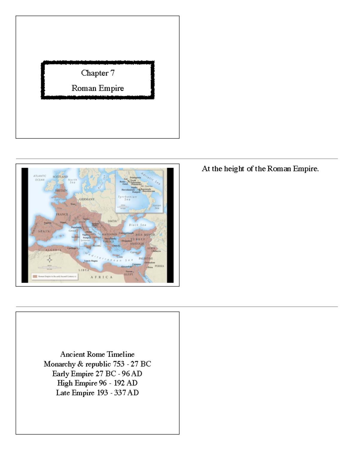 7.1 Roman Empire - Lecture notes 11 - Chapter 7 Roman Empire At the ...