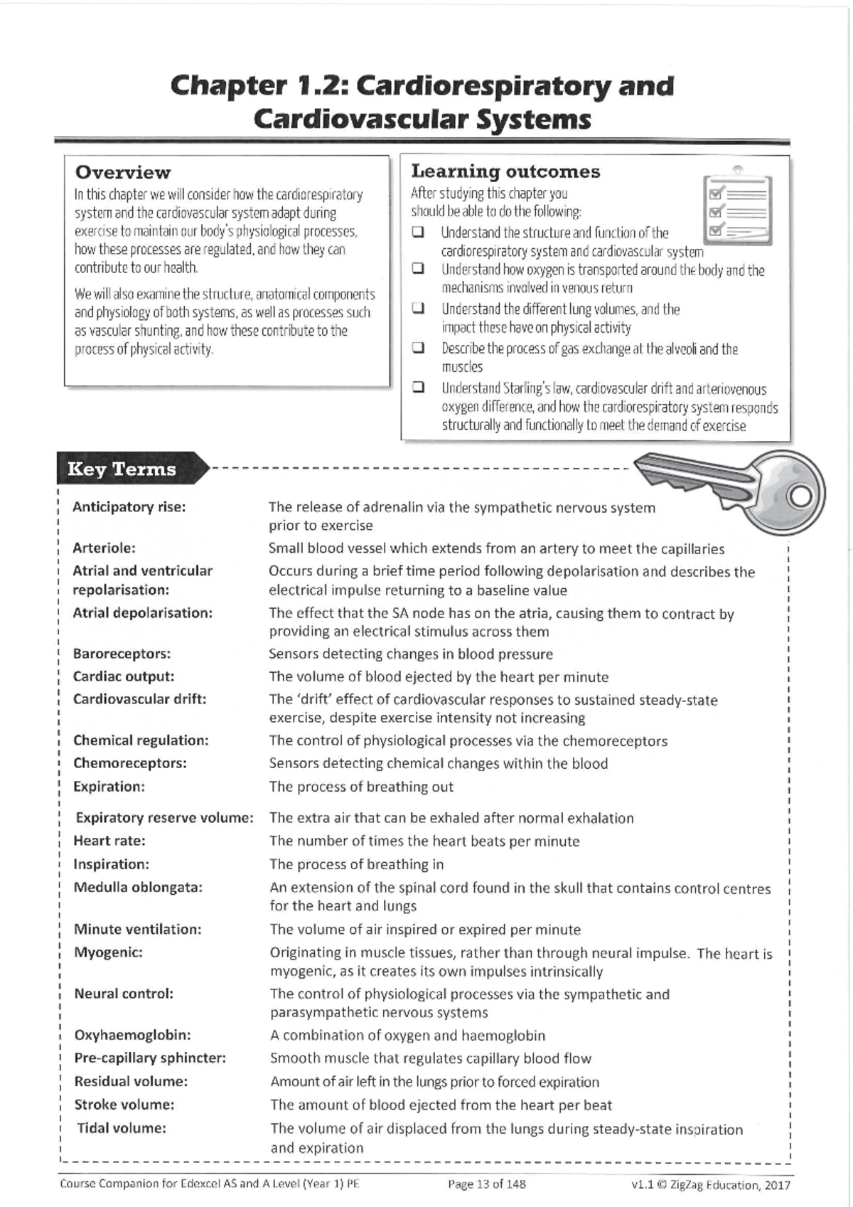 PE Edexcel Chapter 1 - Chapter 1: Cardiorespiratory and Cardiovascular Systems Overview Learning ...