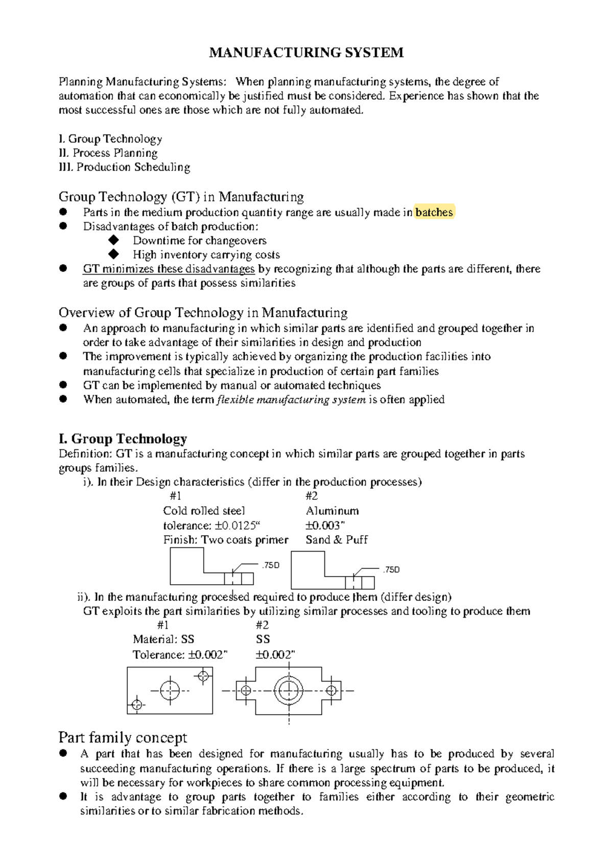 Group Technology - Theory - MANUFACTURING SYSTEM Planning Manufacturing ...