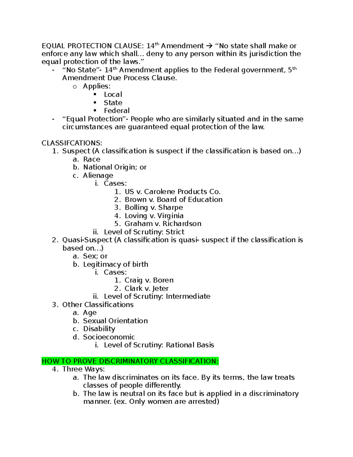 Equal Protection Clause Final Equal Protection Clause 14th Amendment “no State Shall Make Or