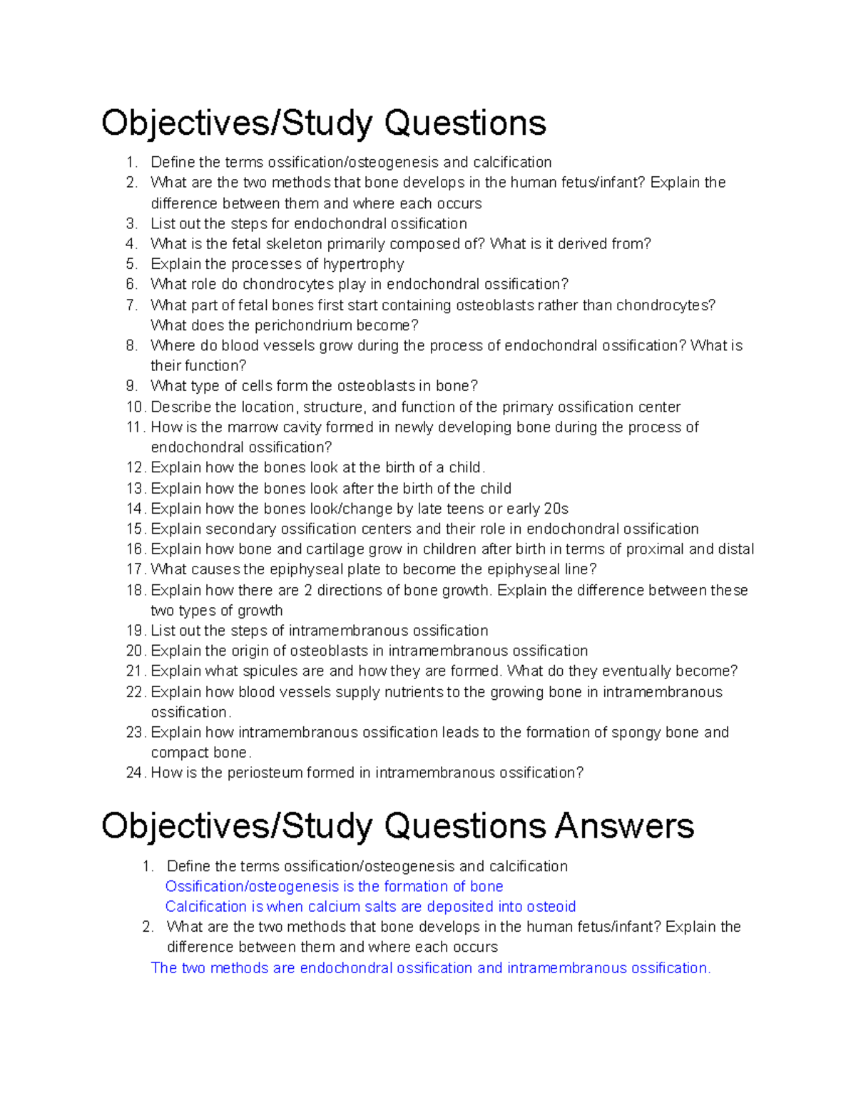 Lecture 6 Study Guide with Answers - Objectives/Study Questions Define ...