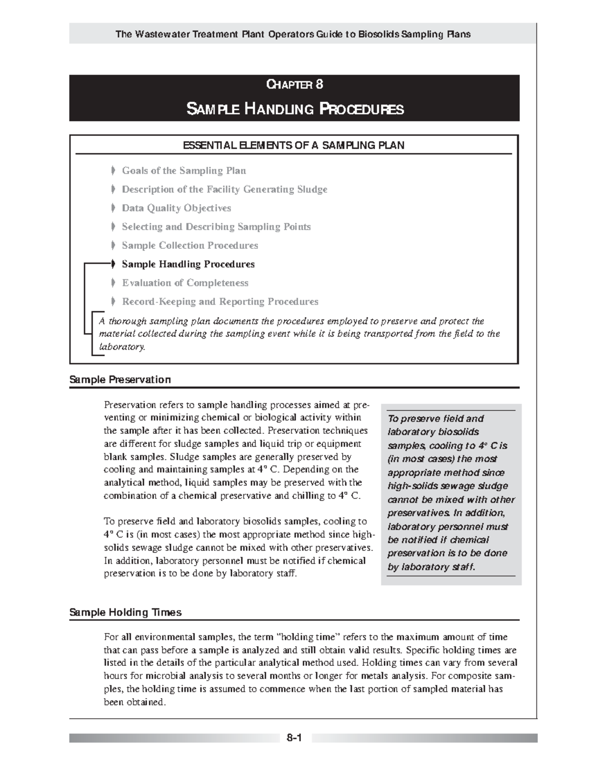 Sampling Guide Ch8 Web - Simple notes - Sample Preservation ...