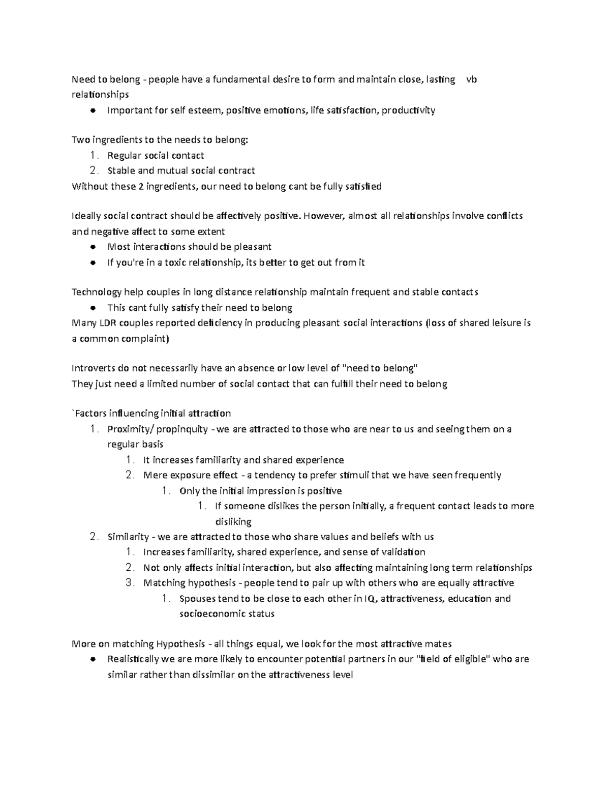 Chap 8 Pt 1 - Social Psy - Need to belong - people have a fundamental ...