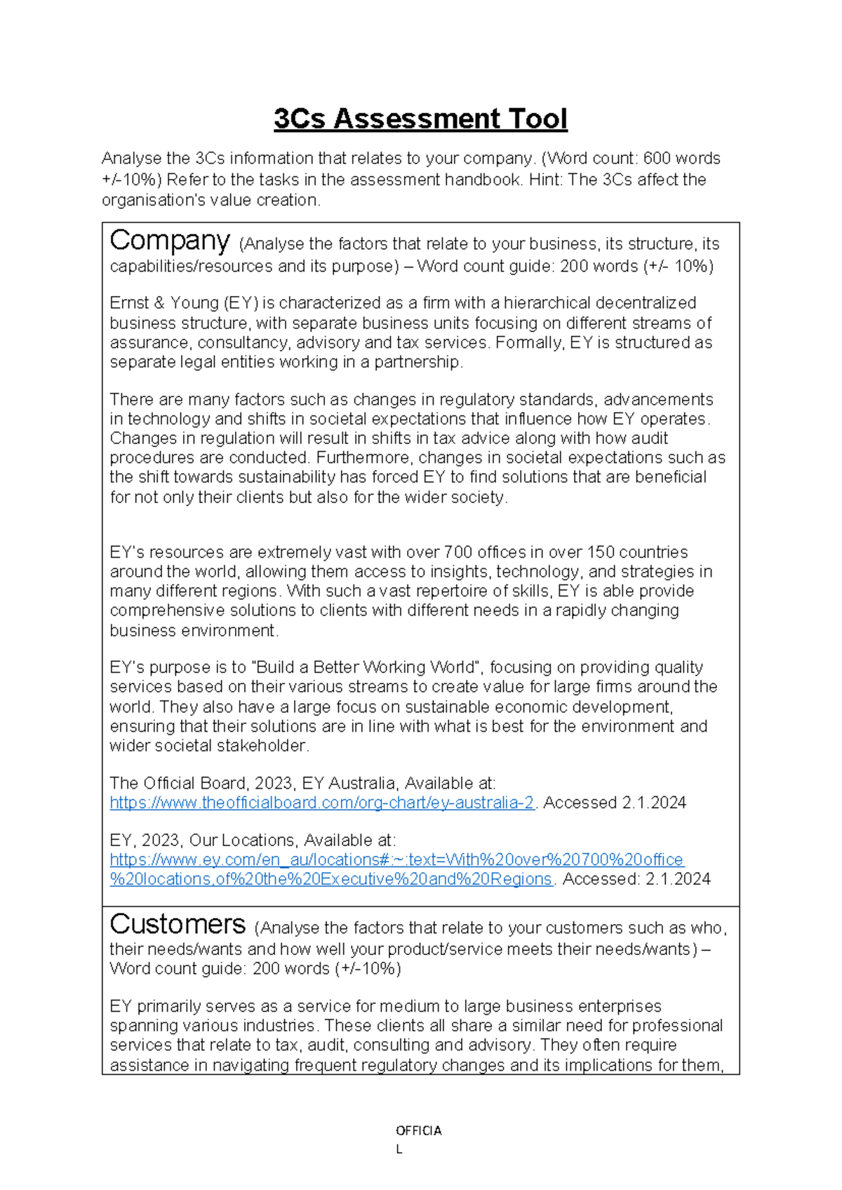 3Cs Assessment template Final - OFFICIA L 3Cs Assessment Tool Analyse ...